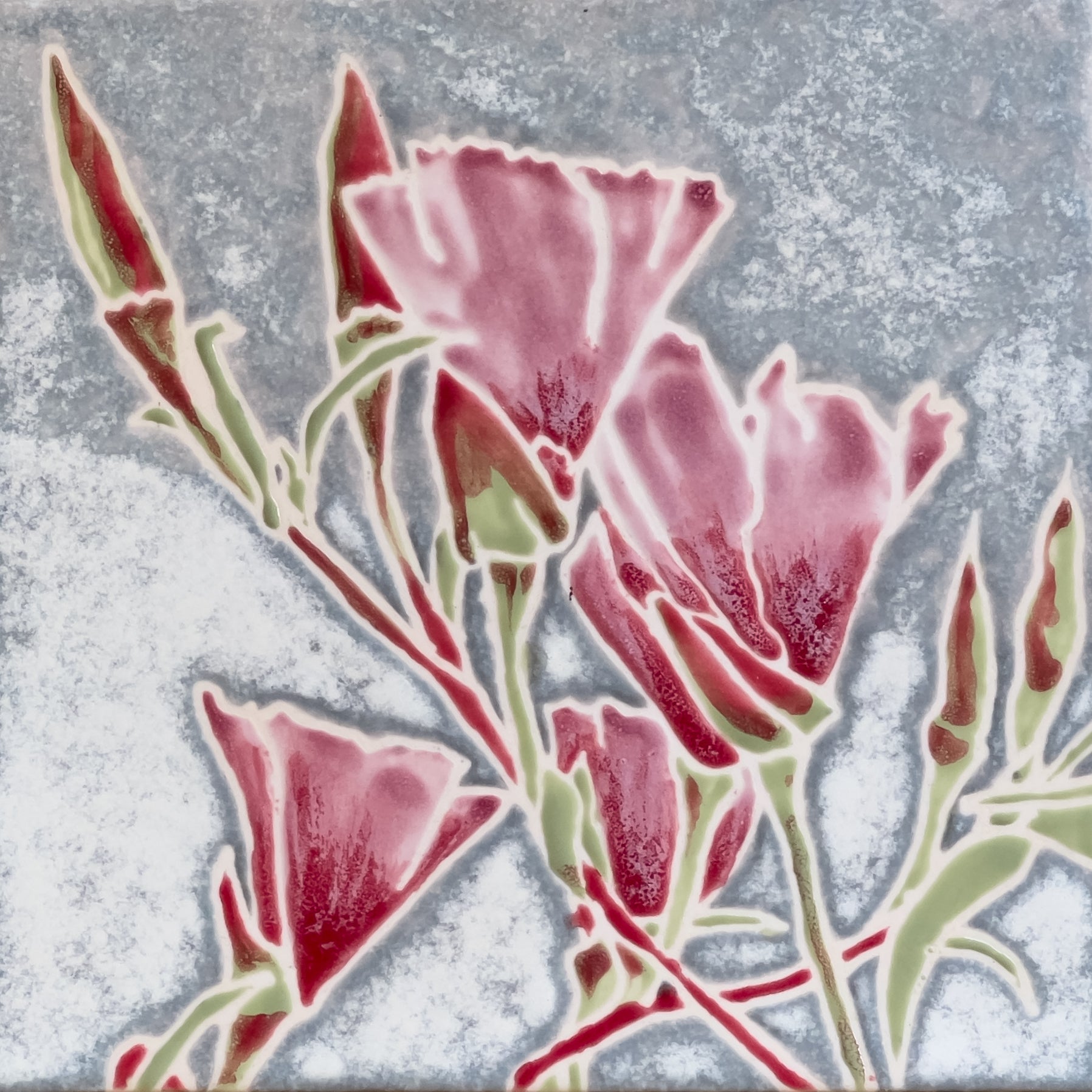 Celebrating California Tile 6x6" - Anni's Garden – Pebble Ceramics